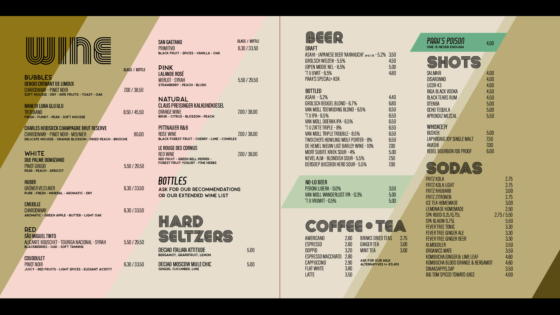 MENU – Paak Vinyl Bar